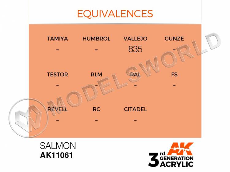 Акриловая краска AK Interactive 3rd GENERATION Standard. Salmon. 17 мл ...