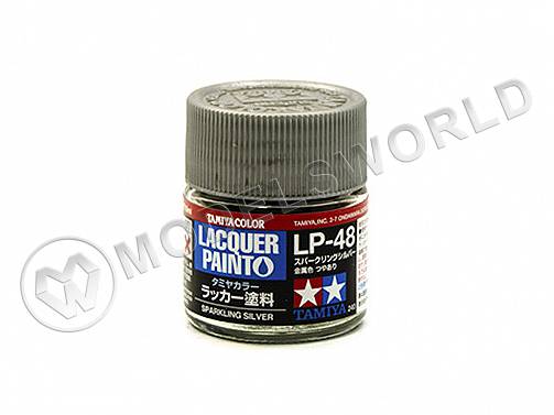 Лаковая краска металлик Tamiya LP-48 Sparkling Silver, 10 мл (арт.TM ...